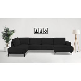 OTTO home Wohnlandschaft &raquo;XXL Sofa Oland, Struktur, Flachgewebe, Luxus-Microfaser, Boucle&laquo; U-Form, 345 cm, Wellenunterfederung, Skandi-Design, 