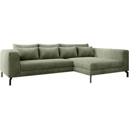 Home Affaire Ecksofa &raquo;Cross, mit softem Sitz, L-Form, wendbare Zierkissen, Breite 284 cm&laquo; Couch mit vielen Kissen, stylische Kreuznaht, elegante 