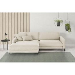 Home Affaire Ecksofa &raquo;Downtown, B/T/H: 272/190/84 cm L-Form&laquo; weicher Sitzkomfort auch in Cord und Boucl&eacute;, incl. Zierkissen wei&szlig; 95% Polyester, 5% 