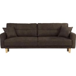 Home Affaire 3-Sitzer &raquo;TRIPLO optionale Schlafsofa mit Bettkasten, Ma&szlig;e B/T/H: 215/100/89 cm&laquo; Wahlweise Bettfunktion - Liegefl&auml;che 145x191 cm, R&uuml;cken-
