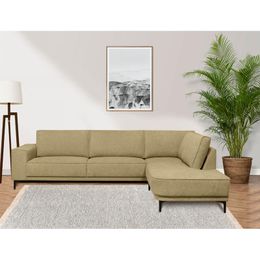 OTTO home Ecksofa &raquo;Casina&laquo; mit abgerundeter Ottomane, in einem weichen Chenille-Stoff gold 90%Polyester, 10% Nylon