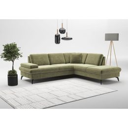 Sit & More sit&more Ecksofa &raquo;Morris Jubi L-Form, B: 238 cm&laquo; mit Armteilfunktion & 1 Zierkissen, optional Bettfunktion gr&uuml;n 100% Polyester