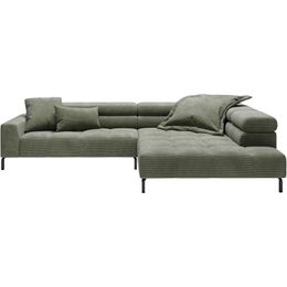 Home Affaire Ecksofa &raquo;Claya, L-Form, incl. Kopfteilverstellung, Breite 311 cm&laquo; mit elektrischem Sitzvorzug im Hauptelement gr&uuml;n 88% Polyester, 12% 
