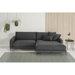 Home Affaire Ecksofa &raquo;Downtown, B/T/H: 272/190/84 cm L-Form&laquo; weicher Sitzkomfort auch in Cord und Boucl&eacute;, incl. Zierkissen grau 95% Polyester, 5% 