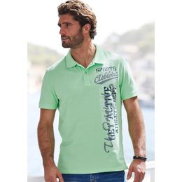 John Devin Herren Poloshirt mit gro&szlig;em Druck vorn aus Baumwoll-Piqu&eacute; gr&uuml;n XL (56/58)