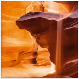 Artland Glasbild &raquo;Antelope Canyon Sanddusche&laquo; Amerika 1 Stk. tlg. in verschiedenen Gr&ouml;&szlig;en orange