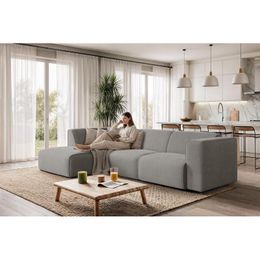 OTTO home Ecksofa &raquo;Merid L-Form, B: 295 cm - OTTO. Verl&auml;ssliche Qualit&auml;t.&laquo; jederzeit durch Module erweiterbar grau Struktur fein (100% Polyester);
