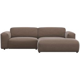 FLEXLUX Ecksofa &raquo;Lucera Chaislongue rechts oder links, L-Form, bequem&laquo; modern & anschmiegsam, Kaltschaum, Stahl-Wellenunterfederung braun 85% 