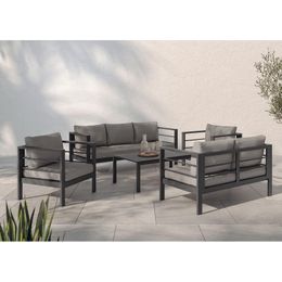Konifera Gartenlounge-Set &raquo;&raquo;New Jersey&laquo;&laquo; Set, 1x 3er Sofa, 1x 2er Sofa, 2 Sessel, Tisch 62x110x41 cm, 19 Stk. tlg. inkl. Auflagen, Tischplatte aus 