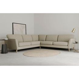 Home Affaire Ecksofa &raquo;MARSEILLE 278/278 cm, L-Form, Webstoff, Flachgewebe, Filzoptik&laquo; gleichschenklig, Massivholzbeine, Landhausstil, 