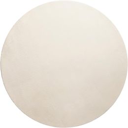 Teppich &raquo;Villa Rosso&laquo; rund 15 mm H&ouml;he Kurzflor, Uni-Farben, leicht gl&auml;nzende Optik beige Polyester