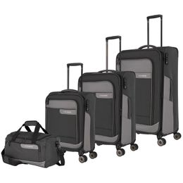 Travelite Herren Travelite Trolleyset &raquo;VIIA S/M/L und Reisetasche&laquo; Kofferset Reisegep&auml;ck mit erweiterbarem Volumen und TSA Schloss grau