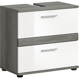 Welltime Waschbeckenunterschrank &raquo;LUCCA, TOPSELLER!, Breite 60 cm, 2 Schubk&auml;sten, hochwertige MDF Front&laquo; Badschrank, Bad-M&ouml;bel, Badezimmer wei&szlig; FSC -
