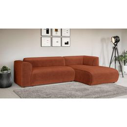 Home Affaire Ecksofa &raquo;GENTON L-Form (257 cm), zeitlos & stilvolles Design,&laquo; Aufwendig gepolstert, in Cord, Chenille und Struktur orange 100% Polyester