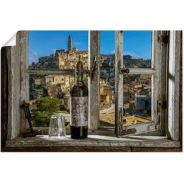 Artland Wandbild &raquo;Blick aus dem Fenster Matera, Italien&laquo; Fenster & T&uuml;ren 1 Stk. tlg. als Alubild, Leinwandbild, Poster in verschied. Gr&ouml;&szlig;en grau
