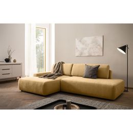 Home Affaire Ecksofa &raquo;TORGE, Schlafsofa Cord, Samtvelours u. Strukur fein, Couch in L-Form&laquo; Schlaffunktion und Bettkasten, Liegefl&auml;che: 210x125 cm, 