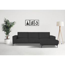 OTTO home Ecksofa &raquo;Polsterecke Oland, Struktur, Flachgewebe, Luxus-Microfaser, Boucle&laquo; L-Form, 280 cm, Wellenunterfederung, Skandi-Design, Metallf&uuml;&szlig;e 