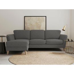 Home Affaire Ecksofa &raquo;MARSEILLE (242/152cm),L-Form, Rec. rechts/links&laquo; Massivholzbeine Eiche, Landhausstil, Wellenunterfederung grau 68% Polypropylene