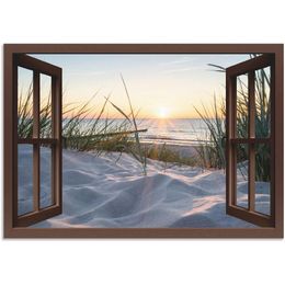 Artland Wandbild &raquo;Ostseestrand durchs Fenster&laquo; Meer Bilder 1 Stk. tlg. als Alubild, Leinwandbild in verschied. Gr&ouml;&szlig;en beige