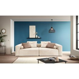 Home Affaire Big-Sofa &raquo;Suyana mit Federkern, B/T/H: 304/135/69 cm, Zierkissen + Kissenrollen&laquo; grossz&uuml;giges, gem&uuml;tliches Megasofa, viel Platz zum 
