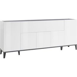 Home Affaire Sideboard &raquo;Sunrise&laquo; Kommode mit 5 T&uuml;ren und 1 Klappt&uuml;r, Breite 200 cm wei&szlig; FSC -zertifizierter Holzwerkstoff