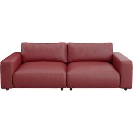 Musterring Big-Sofa &raquo;LUCIA&laquo; in vielen Qualit&auml;ten und 4 unterschiedlichen N&auml;hten, 2,5-Sitzer rot Flachgewebe FLORIS (100% Polyester);Flachgewebe VALMONT (60% 