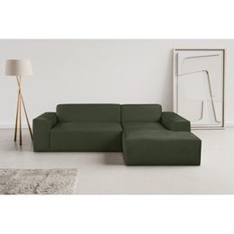 OTTO home Ecksofa &raquo;Zeus-L modern & zeitlos, Breite 253 cm, bequemes Sofa&laquo; Curvy Trend Ecksofa mit urbaner Optik gr&uuml;n 100% PES