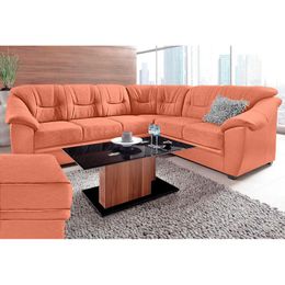 Sit & More sit&more Ecksofa &raquo;Savona L-Form, B: 262 cm&laquo; optional Bettfunktion, Federkern orange PRIMABELLE -Microfaser (100% Polyester);SOFTLUX /Struktur (Korpus 