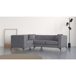 Home Affaire Ecksofa &raquo;MATTHEW L-Form ideal f&uuml;r kleine R&auml;ume, Ma&szlig;e B/T/H: 240/167/74 cm&laquo; elegantes Designsofa, Steppung im R&uuml;cken, incl. Zierkissen 