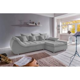 Home Affaire Ecksofa &raquo;Imola, bequem, aktuelle Steppung im Sitz, L-Form, Breite 270cm&laquo; wahlweise mit Bettfunktion grau Microfaser PRIMABELLE (100% 