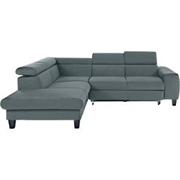 COTTA Ecksofa &raquo;Morven L-Form&laquo; wahlweise mit Bettfunktion, Bettkasten & Wireless-Charger grau Microfaser PRIMABELLE (100% Polyester);Flachgewebe (100% 