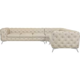Home Affaire Chesterfield-Sofa &raquo;Ecksofa GLYNIS L-Form mit Wellenunterfederung, Ma&szlig;e B/T/H 323/264/75cm&laquo; aufw&auml;ndige Knopfheftung, moderne Chesterfield 