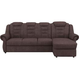 Home Affaire Ecksofa &raquo;Boston L-Form&laquo; mit hoher R&uuml;ckenlehne, wahlweise mit Bettfunktion schwarz 100% Polyester