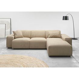 Home Affaire Ecksofa &raquo;Glimminge L-Form auch in Breitcord, Feincord + Easy care-Bezug,&laquo; Breite 264, Zierkissen beige 95% Polyester, 5% Nylon