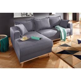 Home Affaire Ecksofa &raquo;Edina L-Form&laquo; auch in Baumwollmix-Bezug, im skandinavischem Stol grau Webstoff (100% Polyester);Baumwollmix (50% Baumwolle, 50% 