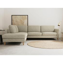 Home Affaire Ecksofa &raquo;MARSEILLE 278/202 cm, L-Form, Ottom. rechts/links, verschiedene Bez&uuml;ge&laquo; Massivholzbeine Eiche, Landhausstil, Wellenunterfederung