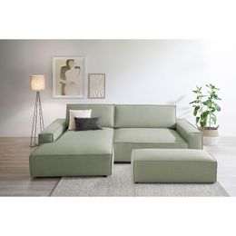 Home Affaire Polsterecke &raquo;SHERWOOD XXL tief, L-Form, Schlaffunktion, Bigsofa, Cord, Leinenoptik&laquo; stellbar zum Schlafsofa (Krokodilverbinder), Cord, 