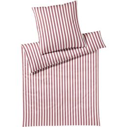 Elegante Bettw&auml;sche &raquo;Straight&laquo; 2 Stk. angenehmes Hautgef&uuml;hl rot Mako-Jersey, Obermaterial: 100% Baumwolle