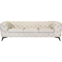 Home Affaire Chesterfield-Sofa &raquo;Glynis&laquo; aufw&auml;ndige Knopfheftung, moderne Chesterfield Optik, Fu&szlig;farbe w&auml;hlbar beige Struktur (100% Polyester);