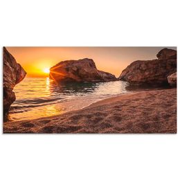 Artland Wandbild &raquo;Sonnenuntergang und Strand&laquo; Strand 1 Stk. tlg. als Alubild, Leinwandbild in verschied. Gr&ouml;&szlig;en beige