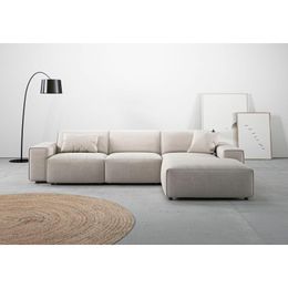 Home Affaire Ecksofa &raquo;Glimminge auch in Breitcord, Feincord, Boucl&eacute; + Easy care-Bezug&laquo; L-Form, Breite 294, Zierkissen beige 100% Polyester