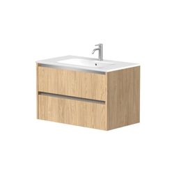 Welltime Waschtisch &raquo;City, Badm&ouml;bel, Badkommode, Badschrank, in verschiedenen Breiten&laquo; B/T/H: 81,5/46/51,5 cm, mit Soft-Close-Funktion, inklusive 