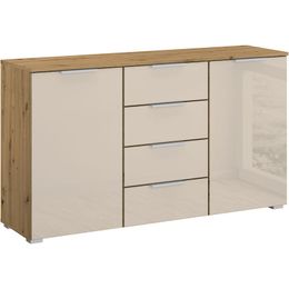 Rauch Schubkastenkommode &raquo;Sideboard Kommode Kombikommode KOLUNA mit Glasfront&laquo; Breite 120 cm, vier gro&szlig;e Schubladen, mit insgesamt 4 Einlegeb&ouml;den MADE