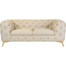 Home Affaire Chesterfield-Sofa &raquo;Glynis&laquo; aufw&auml;ndige Knopfheftung, moderne Chesterfield Optik, Fu&szlig;farbe w&auml;hlbar beige Struktur (100% Polyester);
