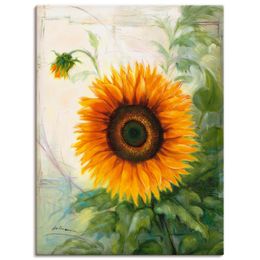 Artland Leinwandbild &raquo;Sonnenblume&laquo; Blumen 1 Stk. tlg. auf Holzrahmen gespannt gelb Leinwand