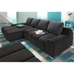Home Affaire Ecksofa &raquo;Bono L-Form&laquo; wahlweise mit Bettfunktion schwarz Luxus-Microfaser ALTARA NUBUCK (100% Polyester);Luxus-Microfaser ALTARA NUBUCK (