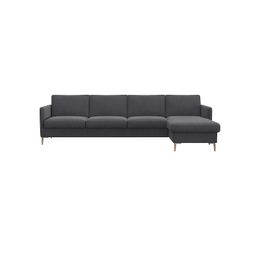 FLEXLUX Ecksofa &raquo;Fiore, L-Form, bequem und komfortabel durch hochwertigem Sitzaufbau&laquo; schmale Armlehnen, Kaltschaum, F&uuml;&szlig;e Alu+ Eiche grau
