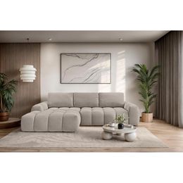 OTTO home Ecksofa &raquo;AZITA L-Form, 270 cm - OTTO. Verl&auml;ssliche Qualit&auml;t.&laquo; wahlweise als Schlafsofa m. Bettkasten, Bubble-Optik beige 100% Polyester