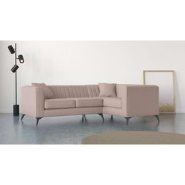 Home Affaire Ecksofa &raquo;MATTHEW L-Form ideal f&uuml;r kleine R&auml;ume, Ma&szlig;e B/T/H: 240/167/74 cm&laquo; elegantes Designsofa, Steppung im R&uuml;cken, incl. Zierkissen 