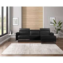 OTTO home Ecksofa &raquo;LUND, L-Form, 261cm, man. o. elektr. Relaxfunktion (mit USB-A)&laquo; und Kopfteilverstellung schwarz Echtleder 100% Echtleder;Kunstleder